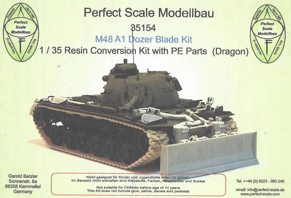 M48A1 Dozer Blade Kit 1:35 Perfect Scale (#35154)