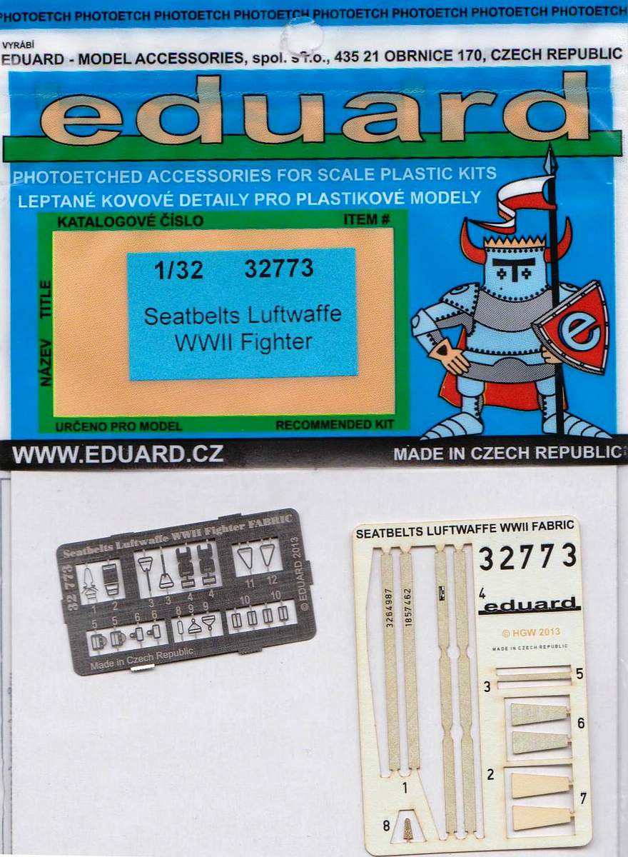 Seatbelts Luftwaffe FABRIC in 1:32 von Eduard #32773