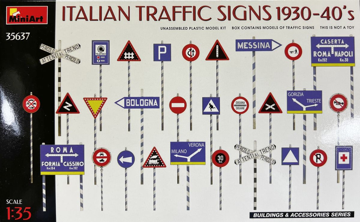 Italian Traffic Signs 1930s-1940s in 1:35 von MiniArt #35637