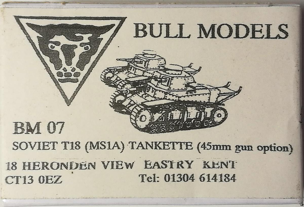 Soviet T18 / MS1A Tankette in 1:72 von Bull Models # BM 07