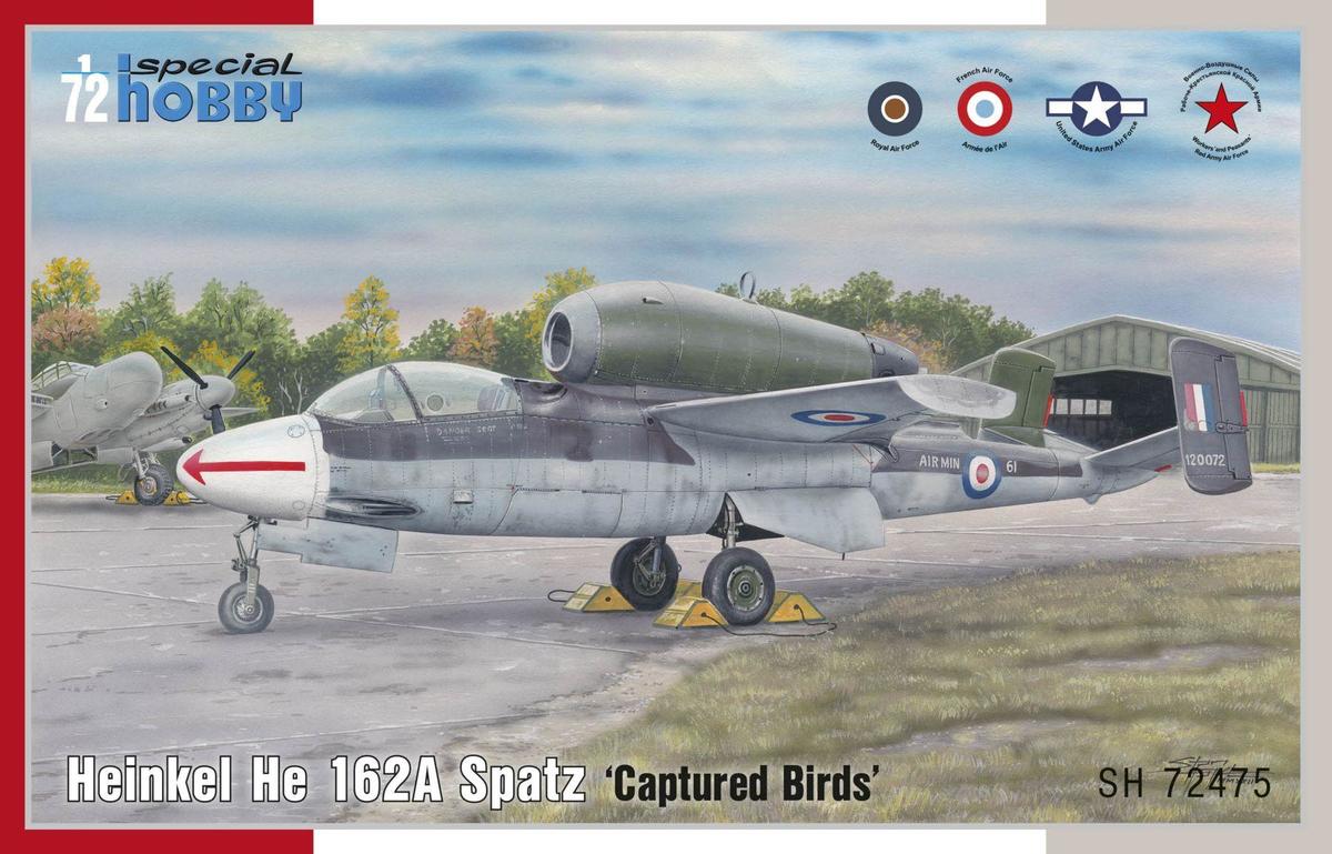 Heinkel He 162A Captured Birds in 1:72 von Special Hobby # SH 72475