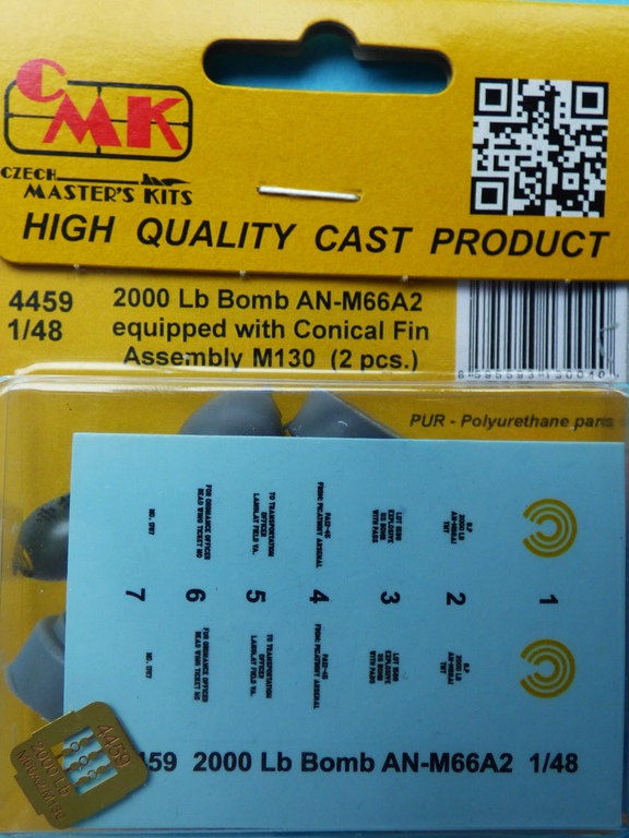 2000 lb Bombs AN-M66A2 with conical fin in 1:48 von CMK # 4459