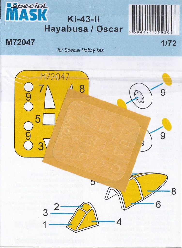 Ki-43 II Oscar Masken in 1:72 von Special Hobby # M 72047