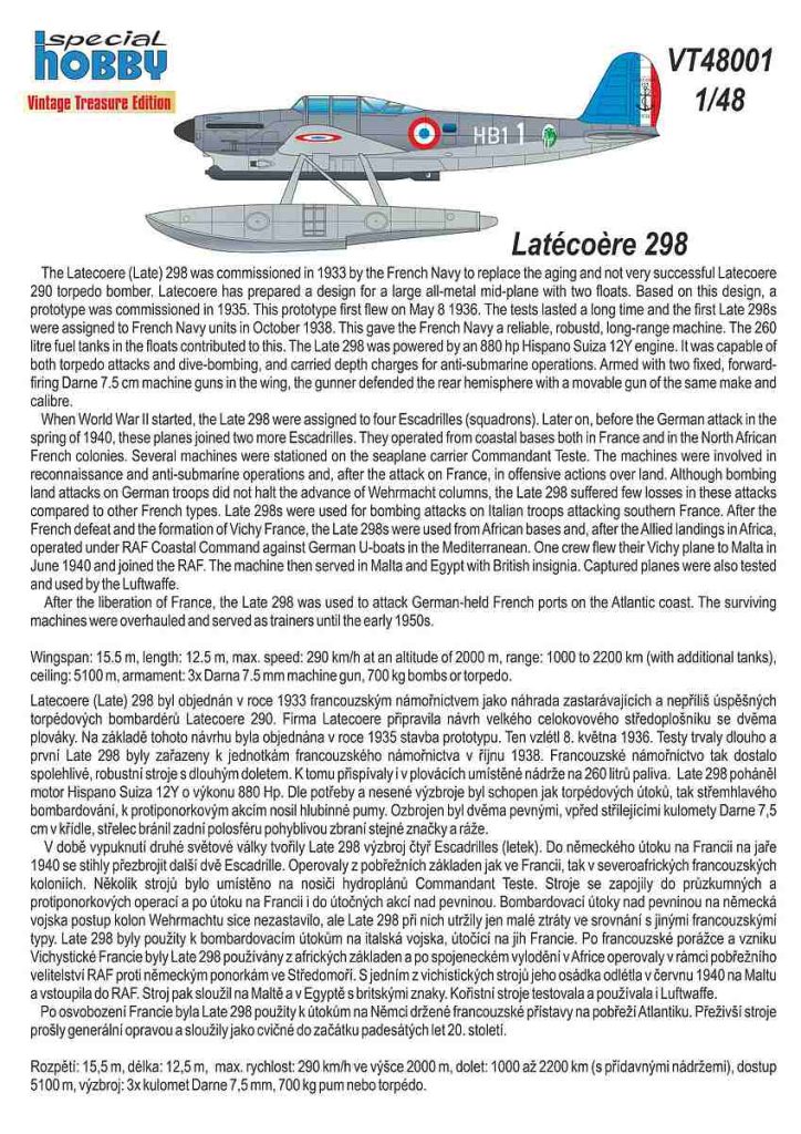 Latécoère 298 in 1:48 von Special Hobby # VT 48001