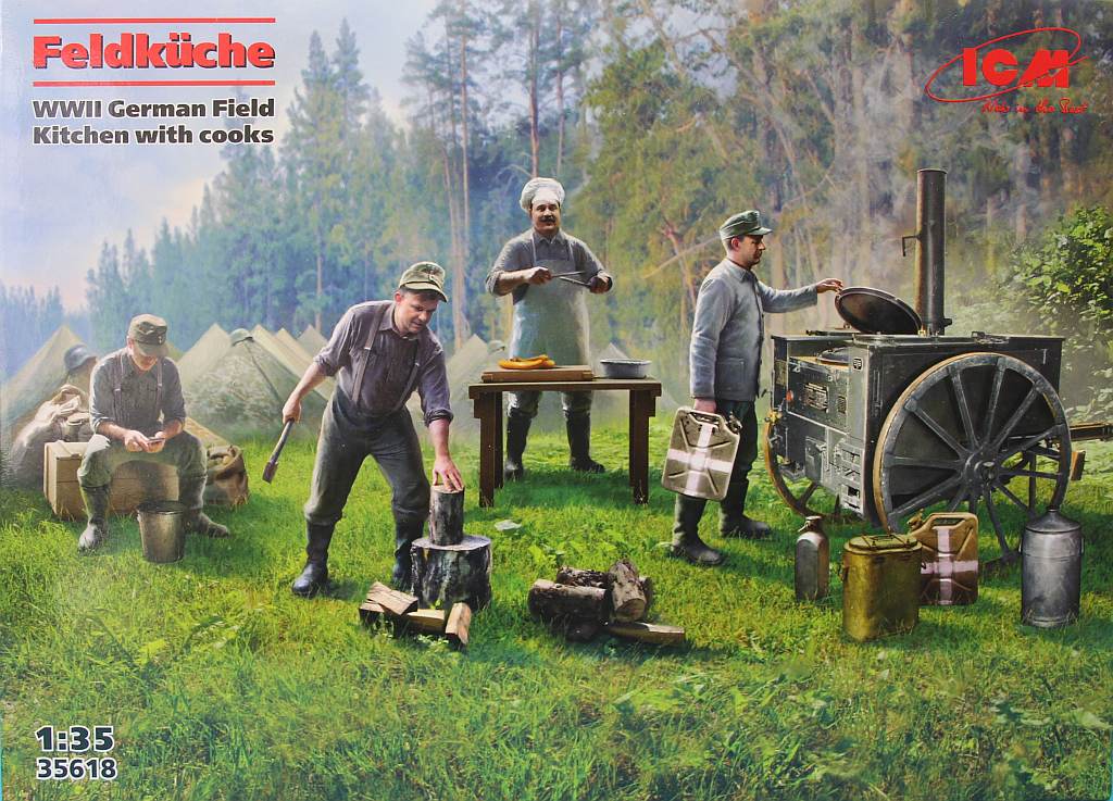 Feldküche WWII German Field Kitchen with cooks in 1:35 von ICM #35663