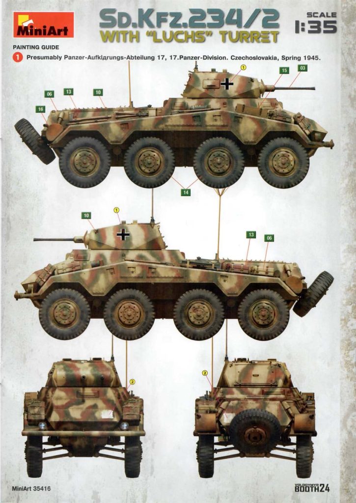 Sd.Kfz.234/2 with „Luchs“ Turret in 1:35 von Miniart #35416